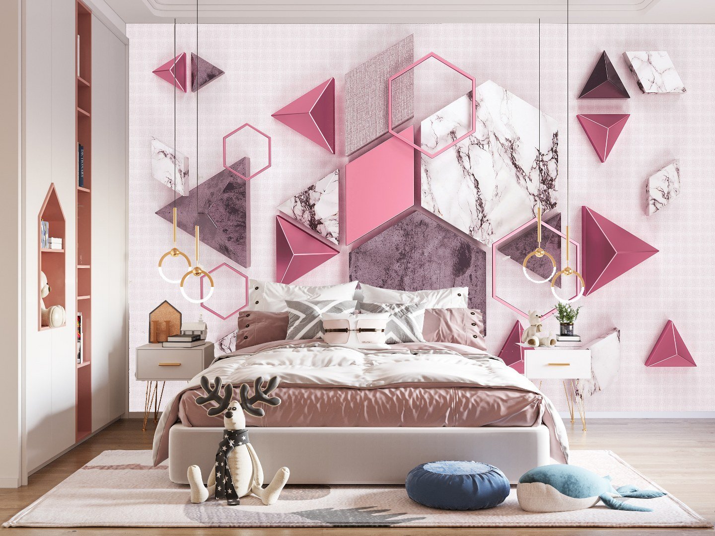 Simetrik Desenler Çocuk Odası Duvar Kağıdı - Çocuk Odası