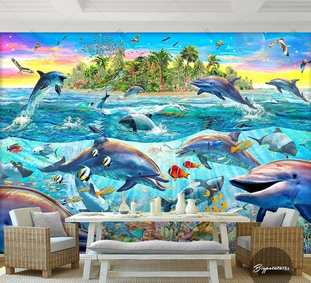 Yunus Balıkları Çocuk Odası Duvar Kağıdı - Çocuk Odası