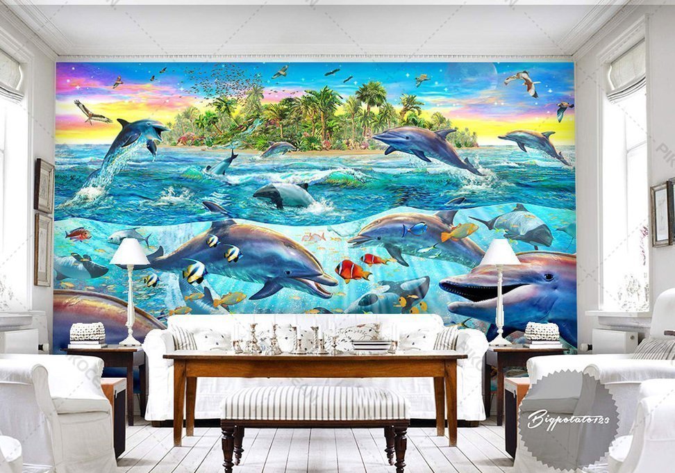 Yunus Balıkları Çocuk Odası Duvar Kağıdı - Çocuk Odası